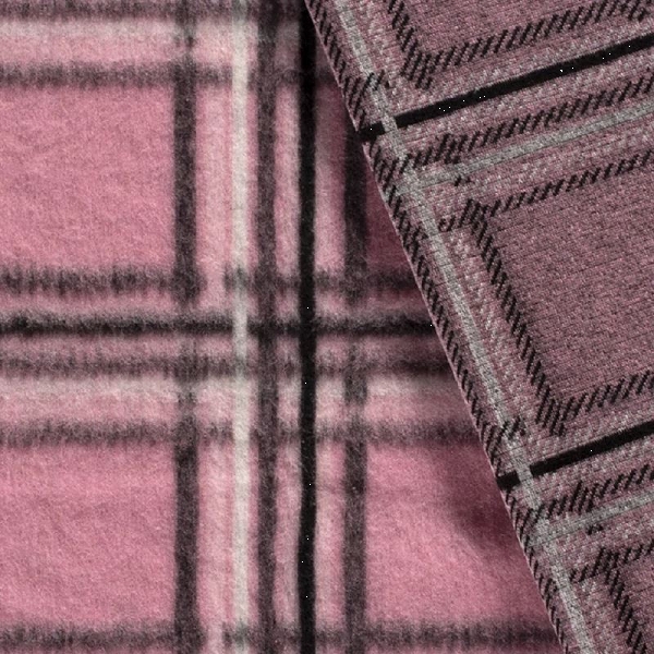 Lainage carreaux vintage rose | Tissu fil & compagnie