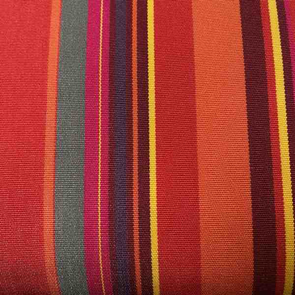 Tissu exterieur toile rayure st tropez rouge | Tissu fil & compagnie