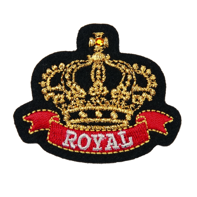 Motif déc. couronne royal noir/rouge/or | Tissu fil & compagnie